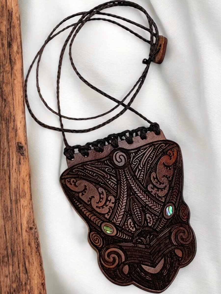 Leather Pendant - Wheku with Paua Eyes – Revolution Aotearoa